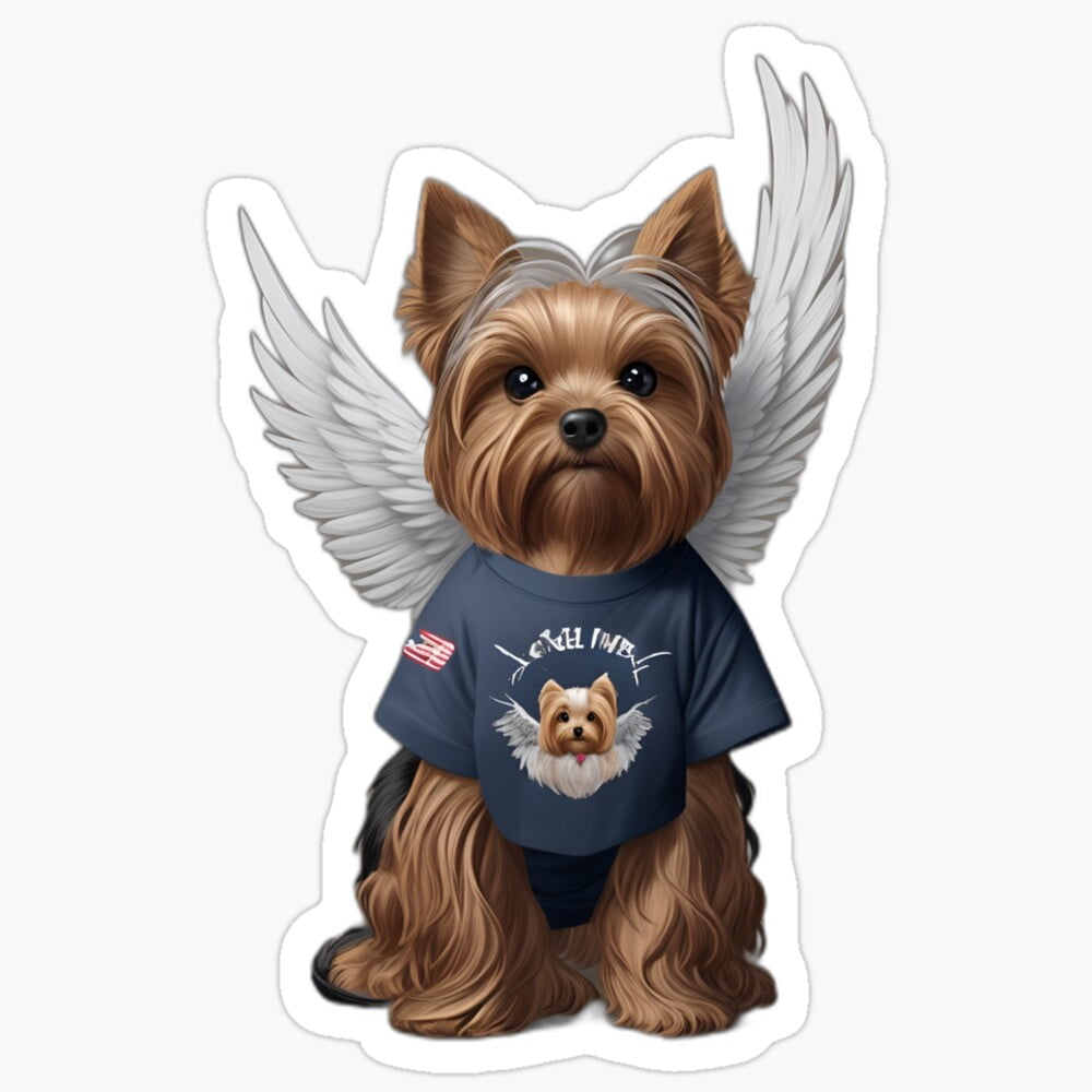 Yorkie Angel Sticker Phone Decal Water Bottle Stickers Car Decals ...