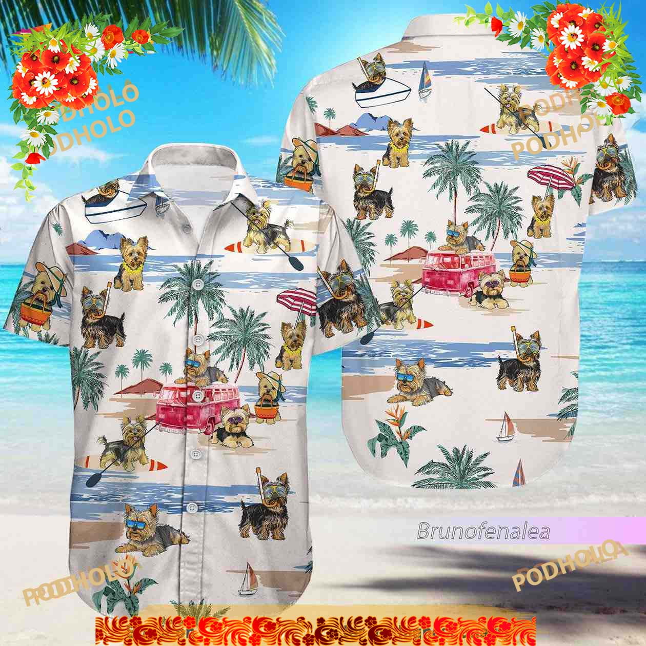 Yorkie Button Hawaiian Shirt For Men Women, Yorkie Summer Shirt ...