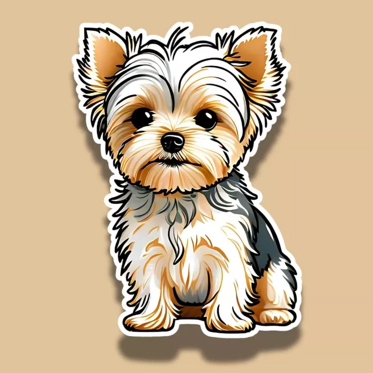 Yorkie Dog Cute Yorkshire Terrier Dog Breed Sticker Phone Decal Water ...