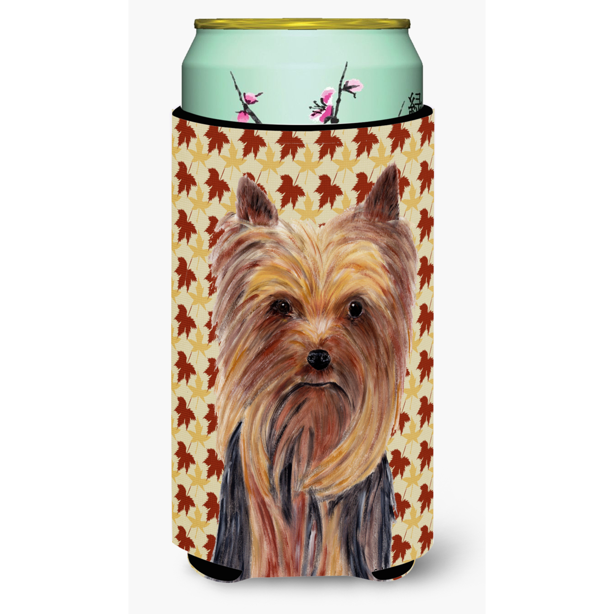 Yorkie Fall Leaves Portrait Tall Boy Hugger - Walmart.com