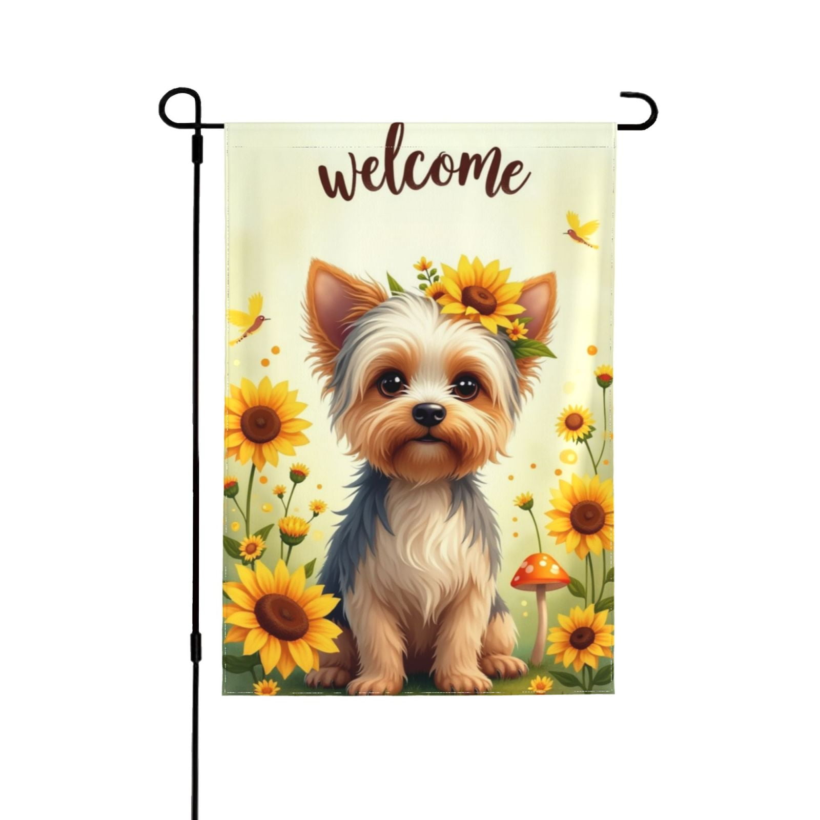Yorkie Garden Flag Sunflower Garden Flag Summer Flag Spring Welcome ...