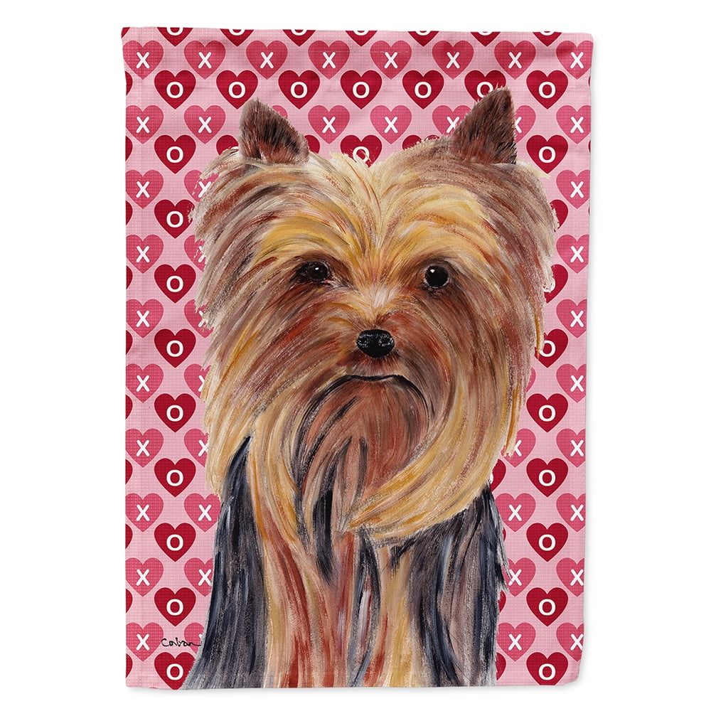 Yorkie Hearts Love and Valentine's Day Portrait Garden Flag - Walmart.com