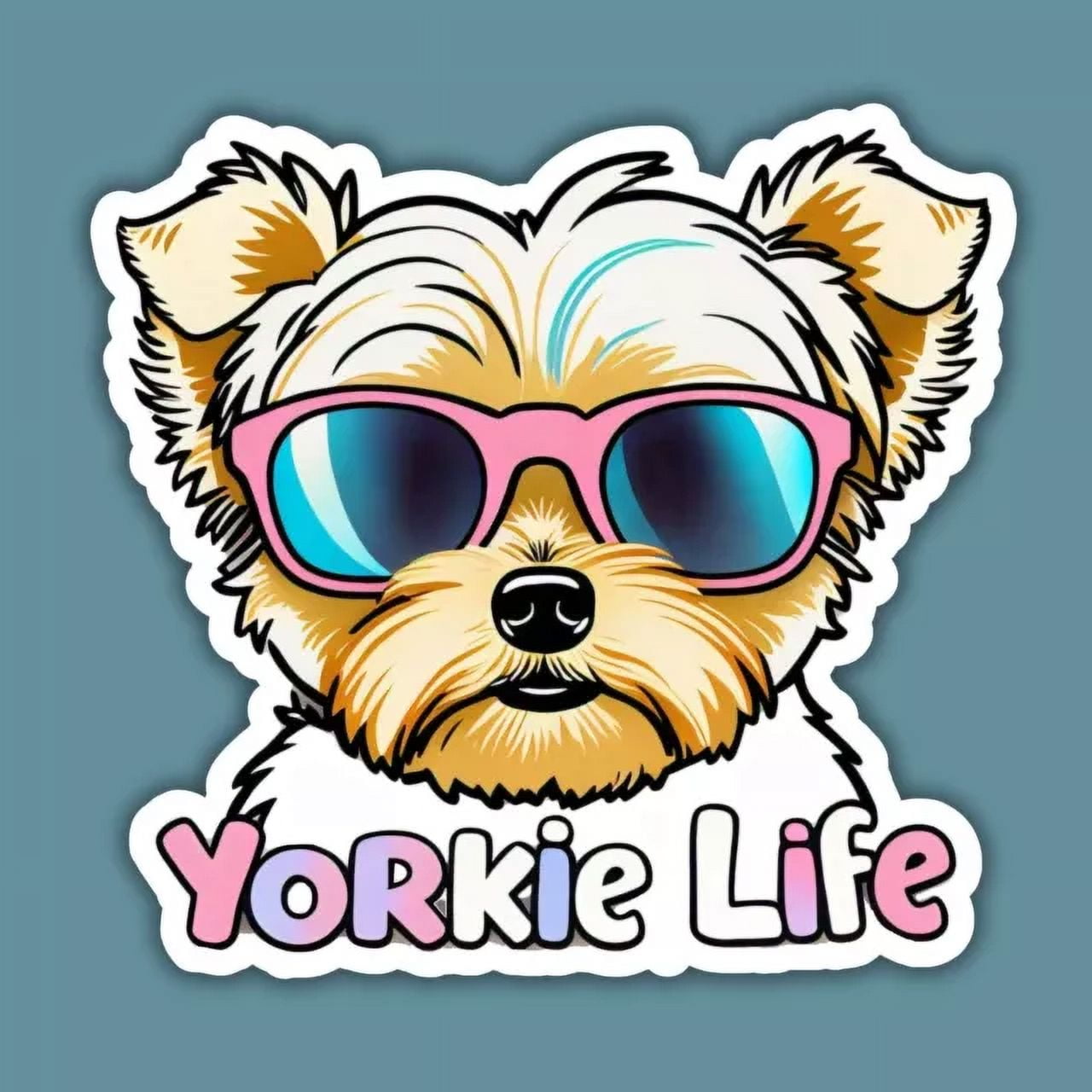 Yorkie Life Cute Yorkshire Terrier Laptop Sticker Phone Decal Water ...