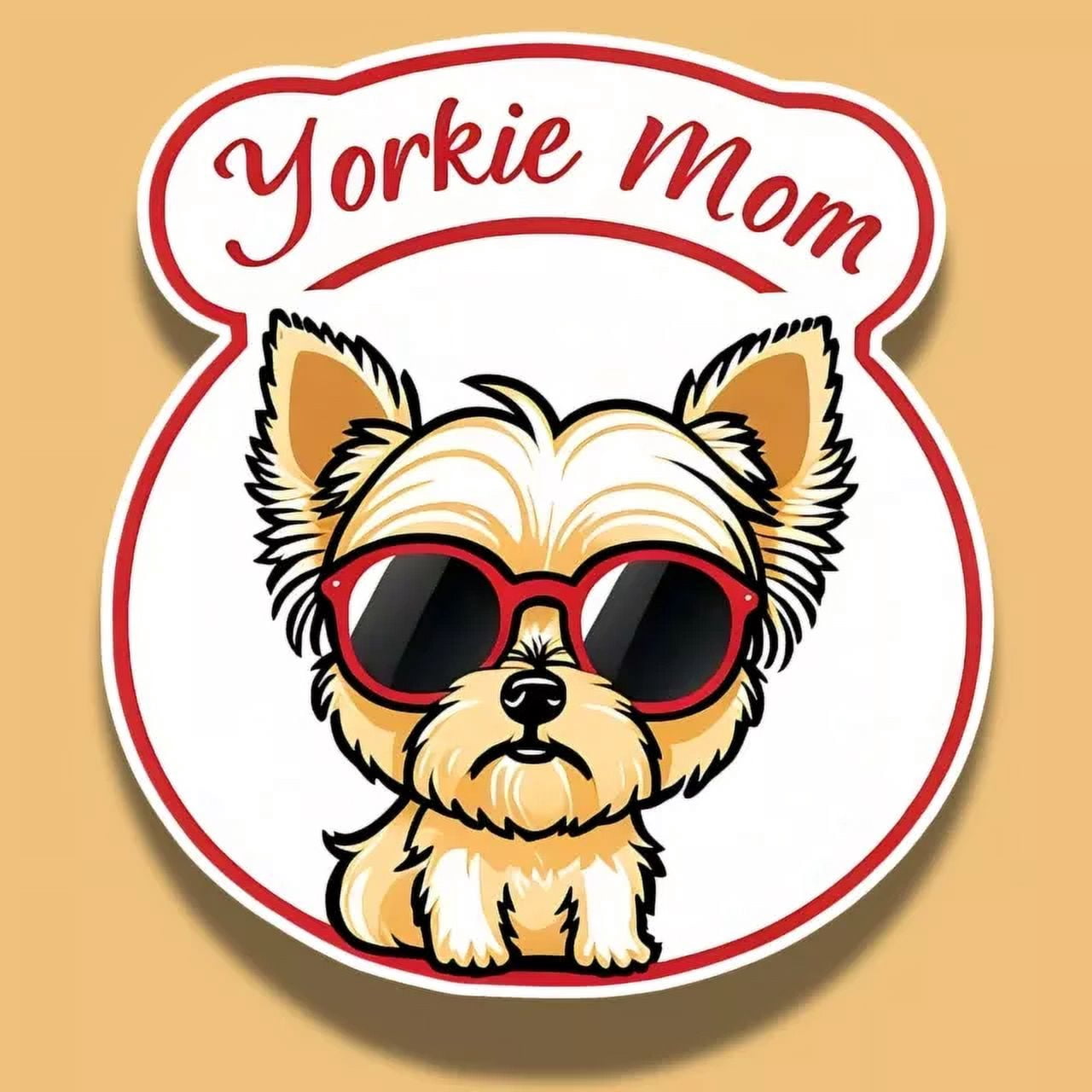 Yorkie Mom Yorkshire Terrier Cute Dog Breed Sticker Phone Decal Water ...
