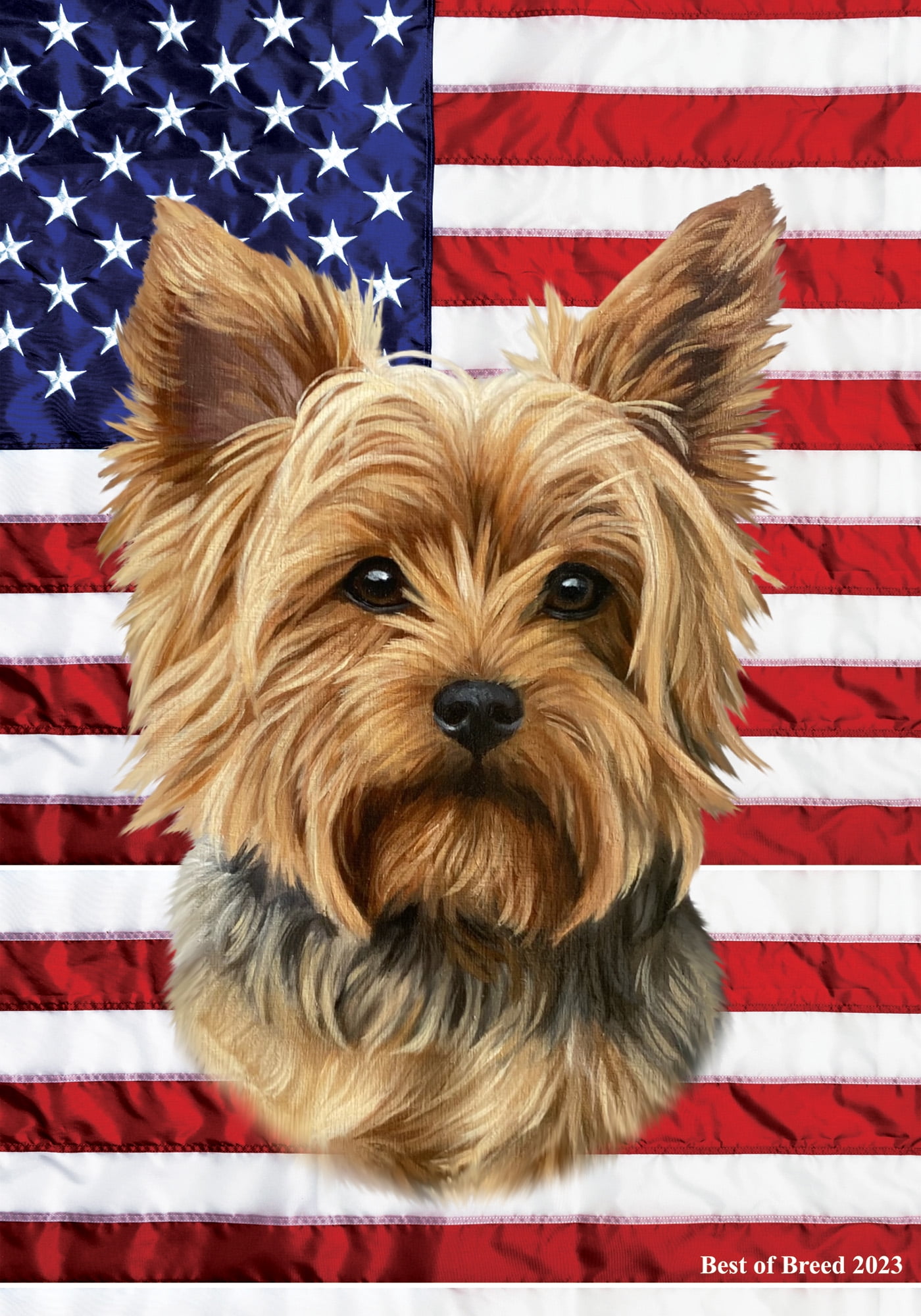 Yorkie Puppy Cut - Best of Breed All-American III Garden Flag is 12" x ...