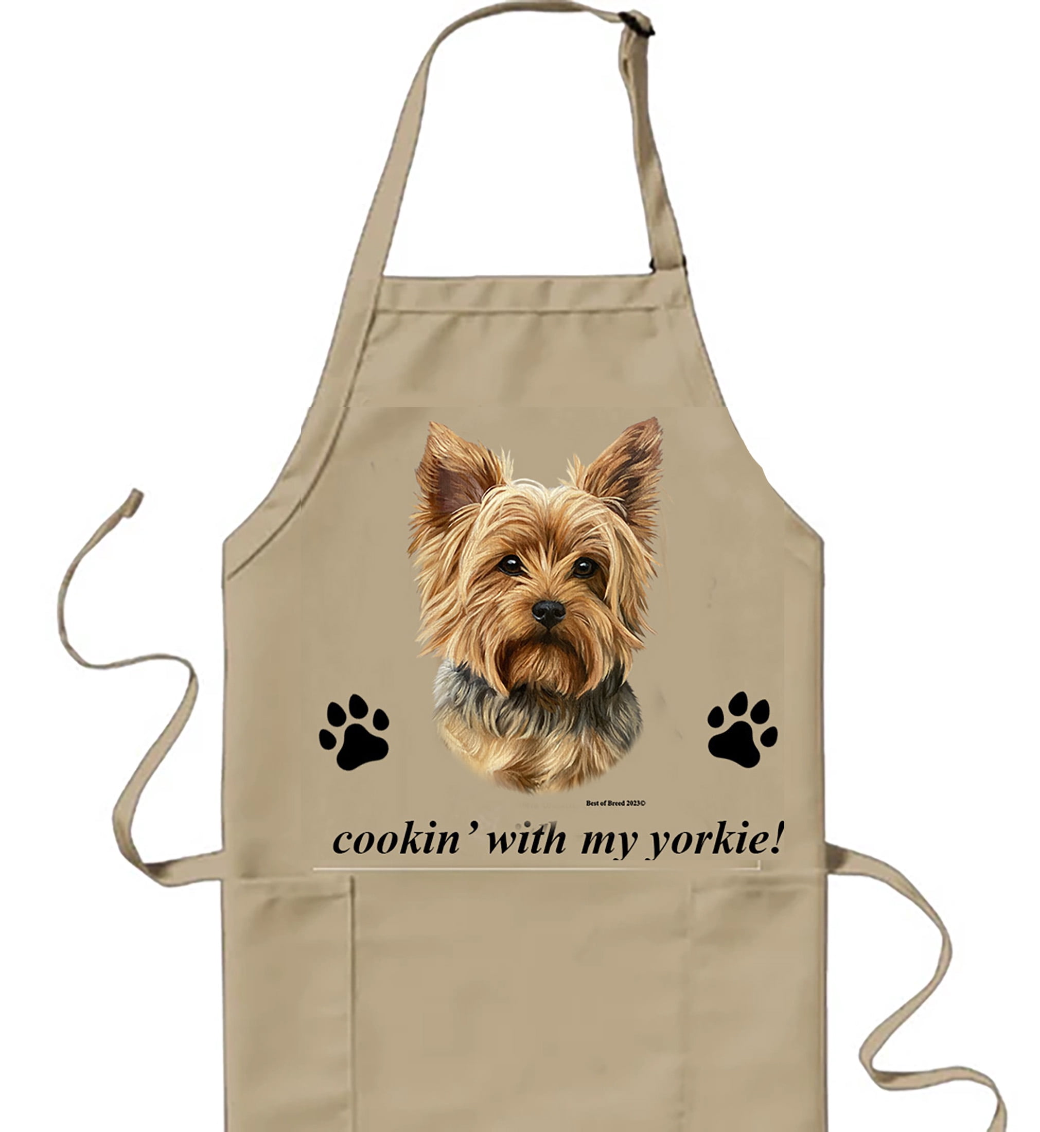 Yorkie Puppy Cut - Best of Breed Cookin' Aprons Full Length Bib Apron ...