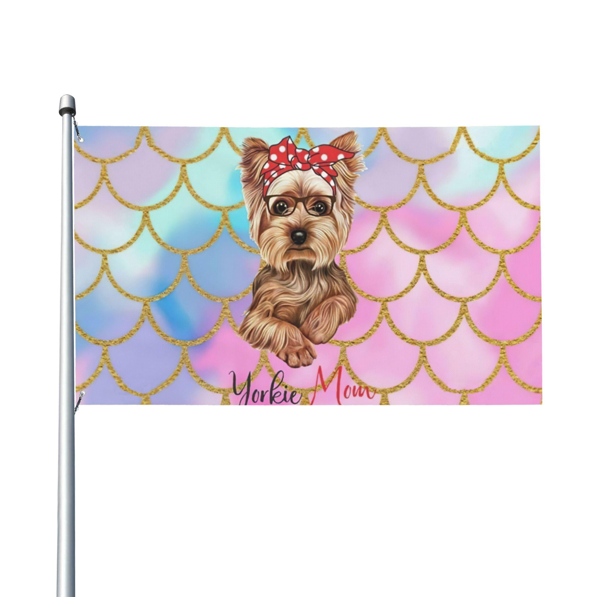 Yorkie Puppy Dog Mom Flag Built For Outdoor Use America Banner Flags ...