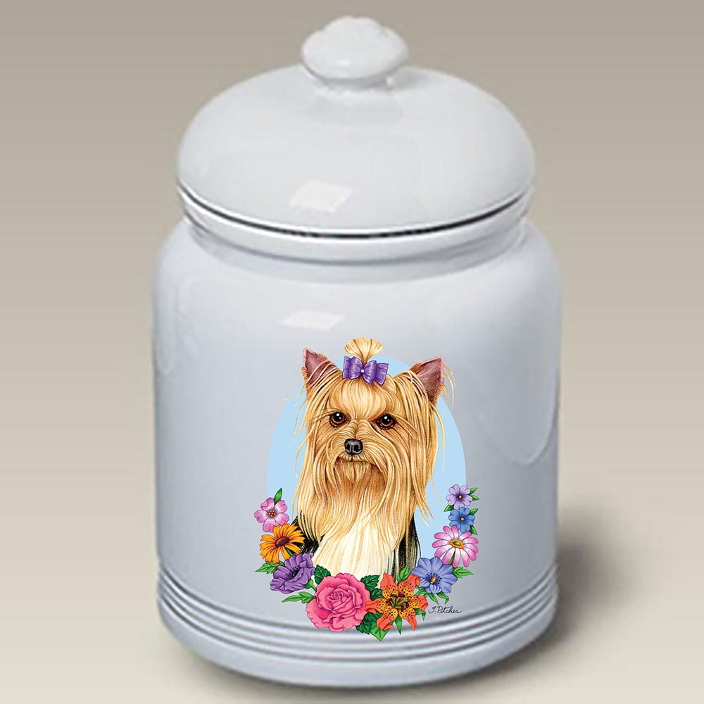Yorkie Show Cut - Best of Breed Ceramic Doggie Treat Jar - Walmart.com