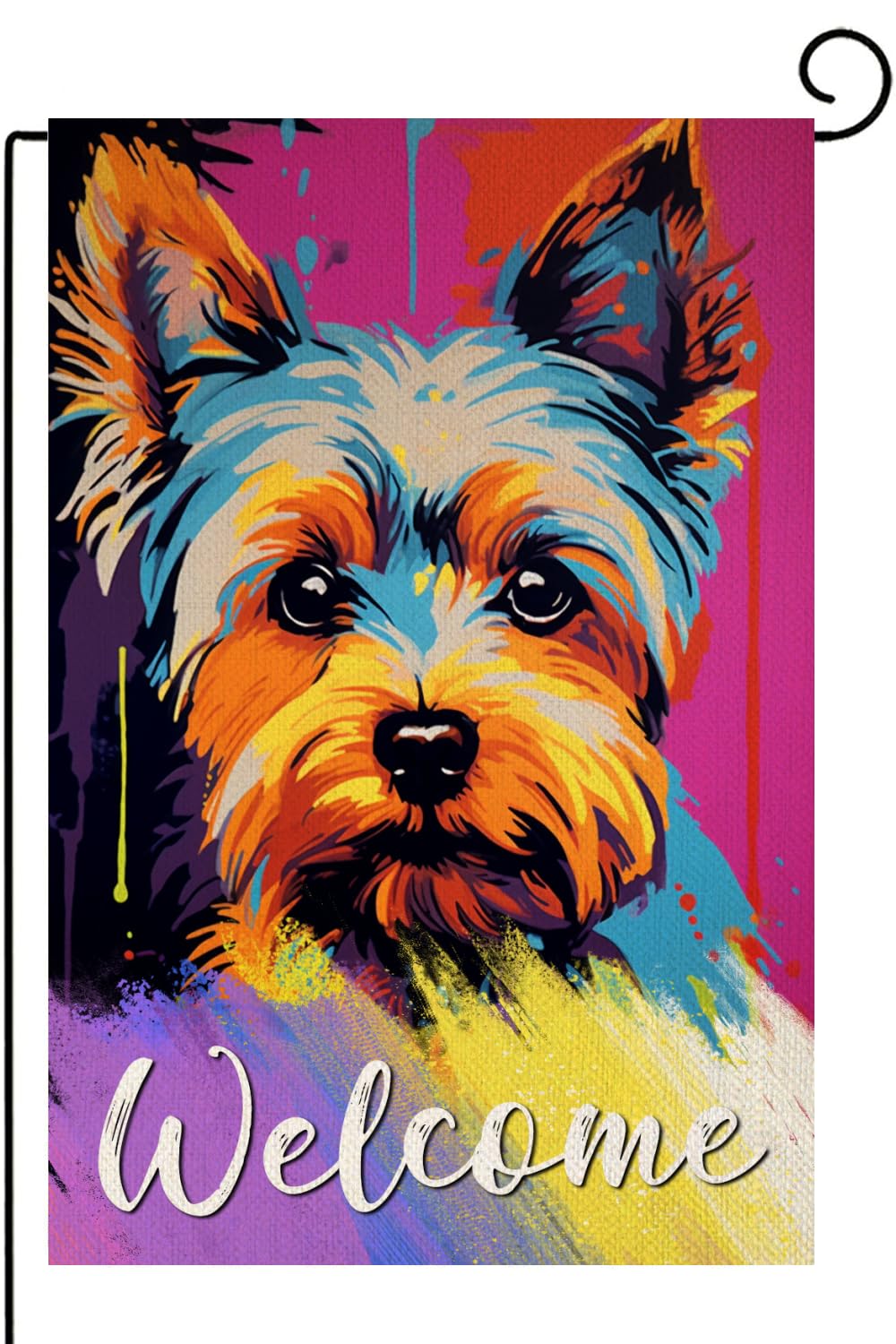 Yorkie Welcome Garden Flag Dogs Paw Prints Spring Yard Flag Pet Lovers ...
