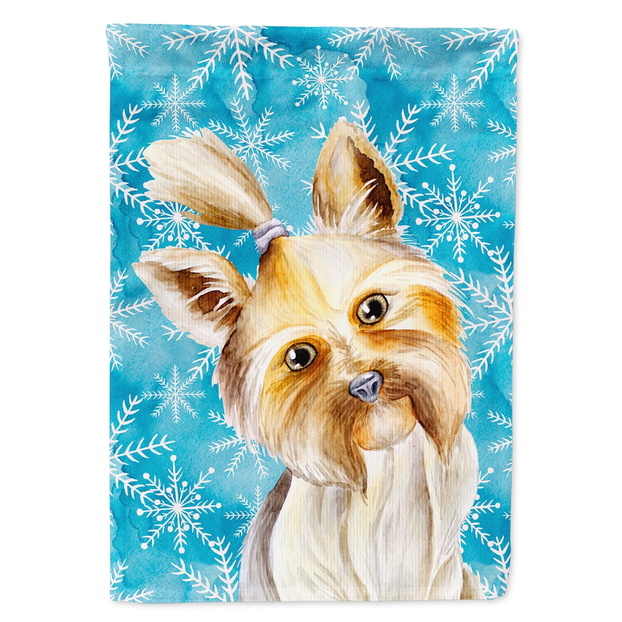 Yorkie Yorkshier Terrier Winter House Flag - Walmart Business Supplies