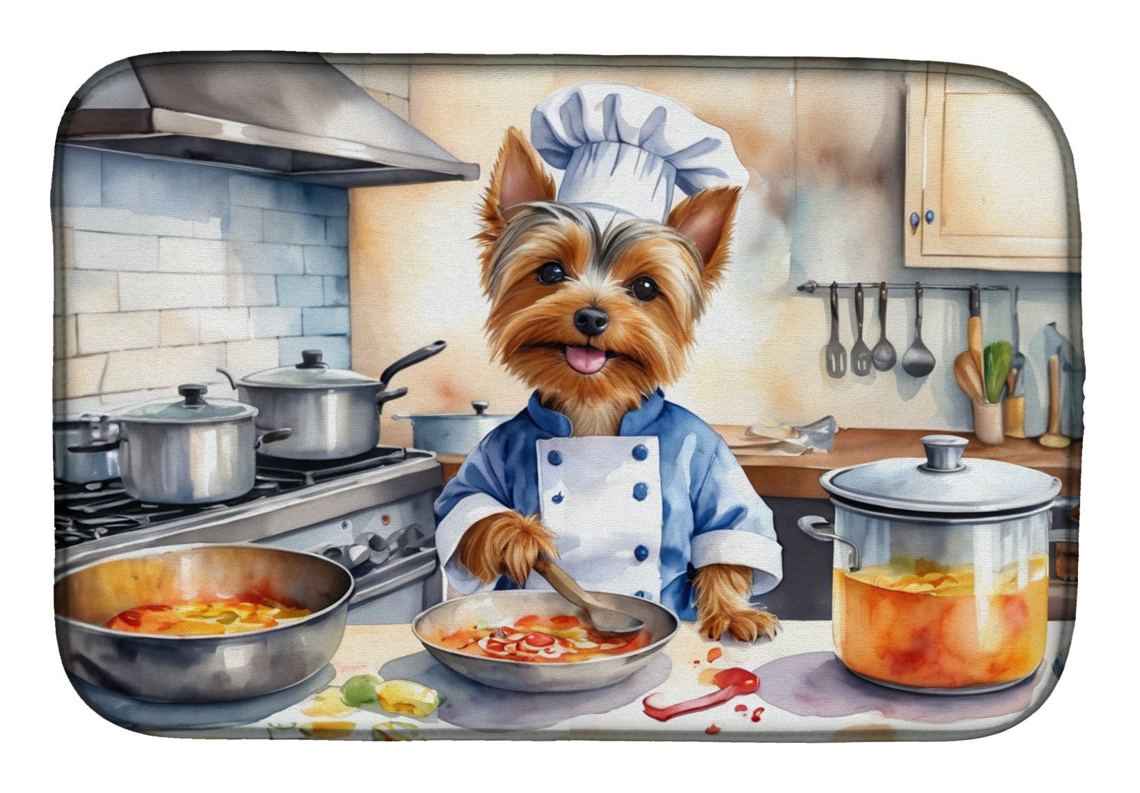 Yorkie Yorkshire Terrier The Chef Dish Drying Mat - Walmart.com