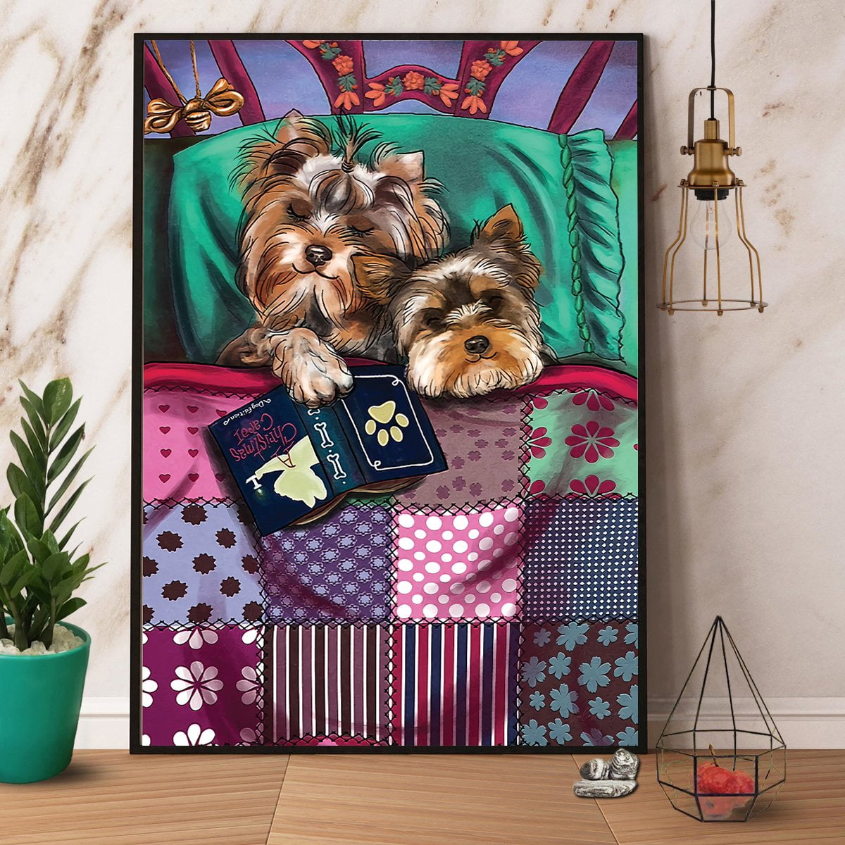 Yorkies Bedtime Yorkie Lovers Poster No Frame Matte Wall Art Decor 11 x ...