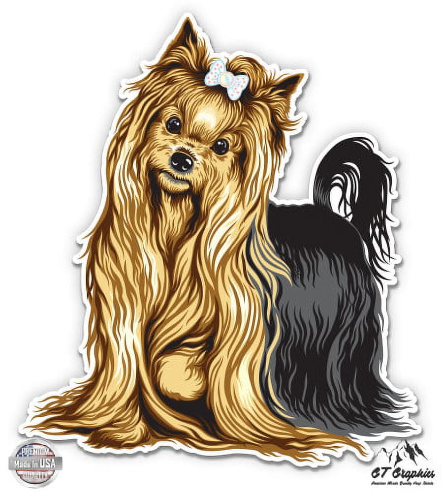 Yorkshire Terrier - 5" Vinyl Sticker - For Car Laptop I-Pad ...