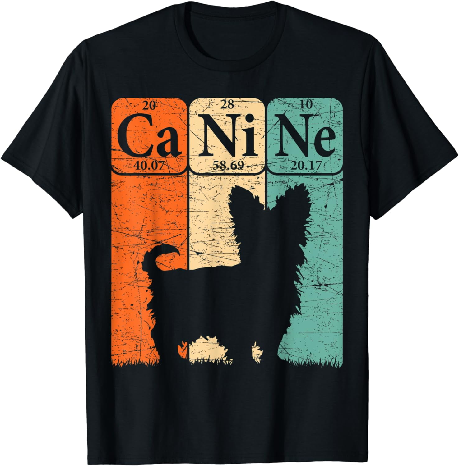 Yorkshire Terrier Dog Periodic Table Elements Dog Canine T-Shirt ...