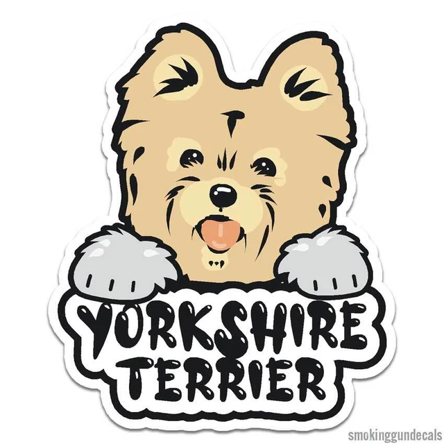 Yorkshire Terrier Dog Sticker Indoor Outdoor Phone Decal Water Bottle ...