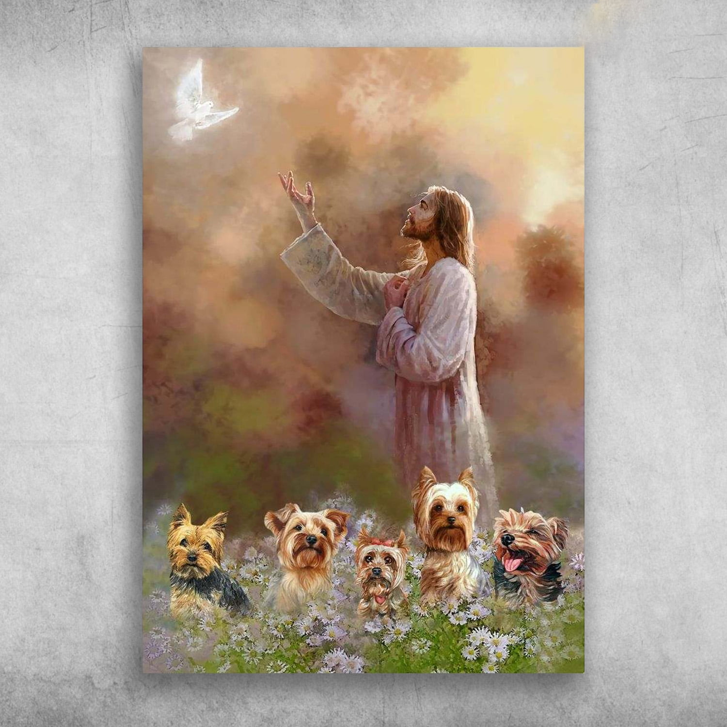 Yorkshire Terrier God, Jesus Dove, Dog Lover 24 x 36 Inch Poster ...