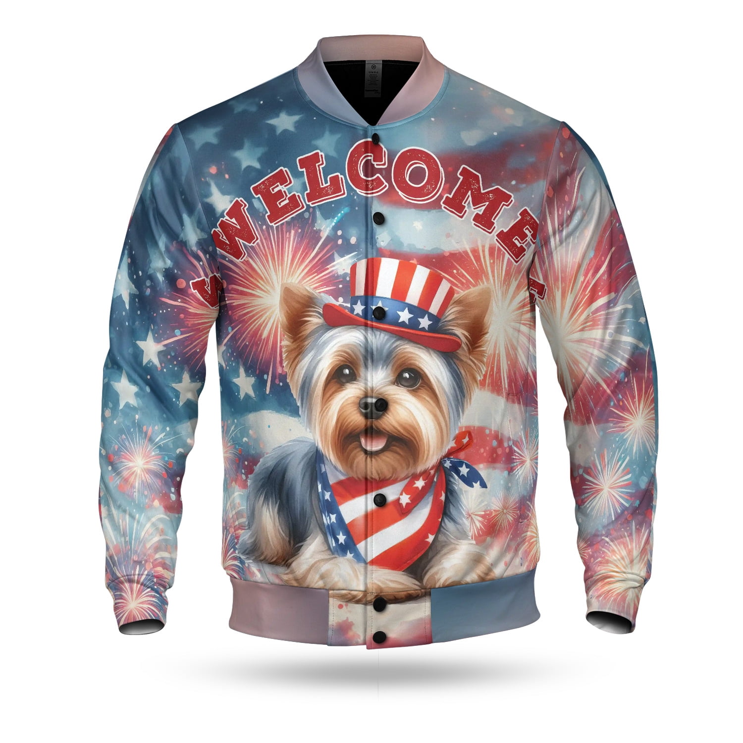 Yorkshire Terrier Patriotic Welcome for 4Th of July Independence Day ...