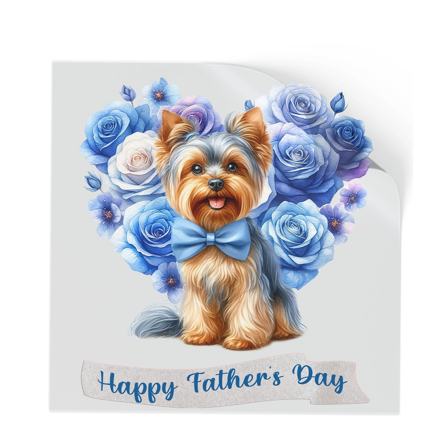 Yorkshire Terrier Proud Dad Happy Father's Day Cutout Transfer Sticker ...