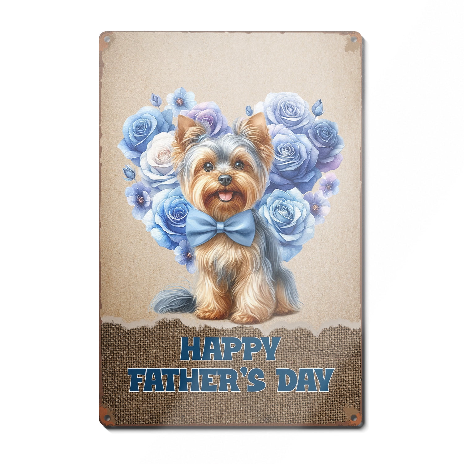 Yorkshire Terrier Proud Dad Happy Father's Day Vertical Metal Aluminum ...