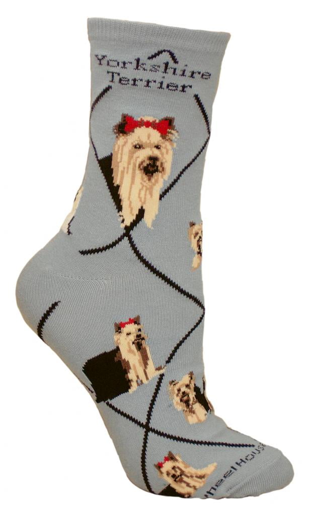 Yorkshire Terrier Dog Gray Cotton Ladies Socks - Walmart.com