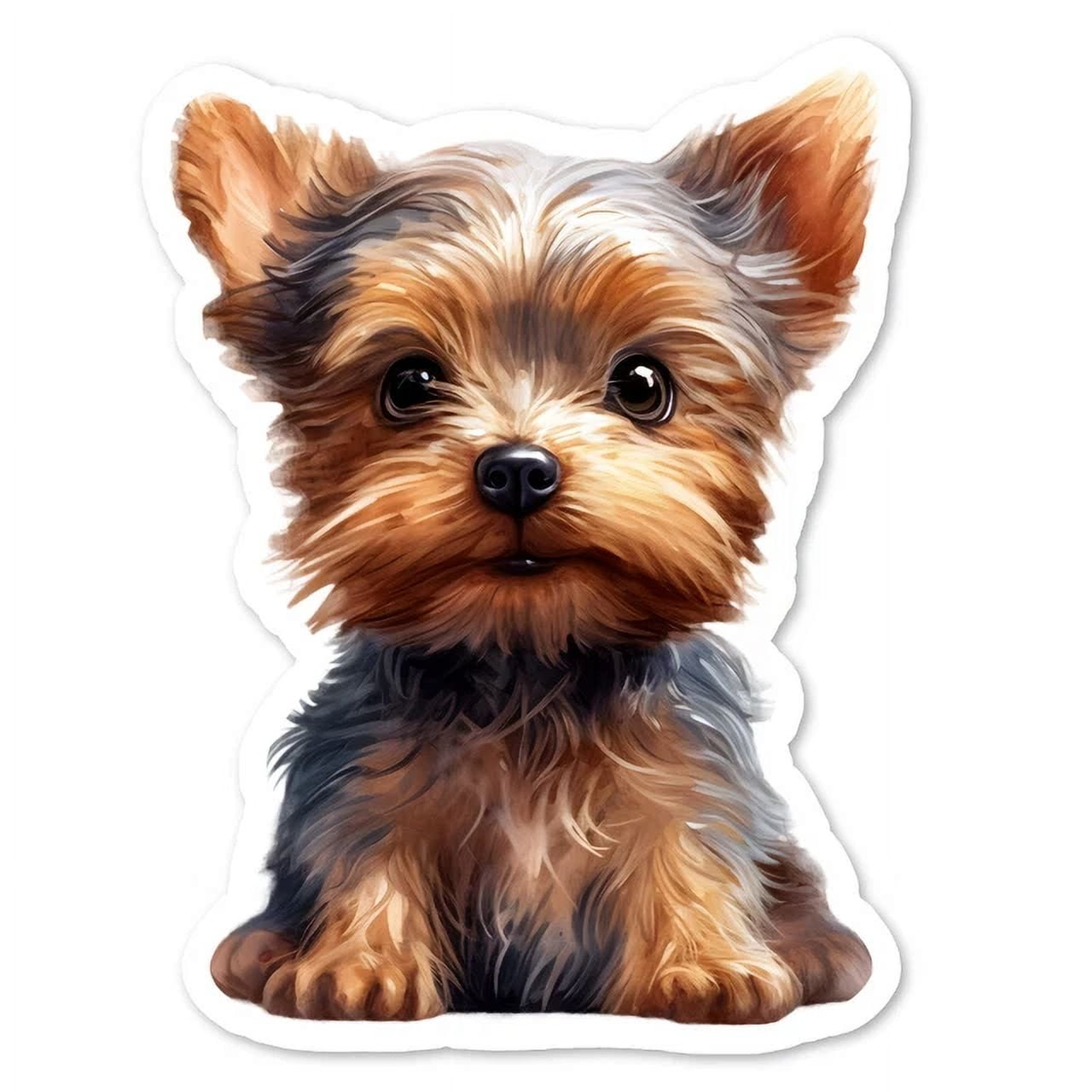 Yorkshire Terrier Puppy Sticker, Water Bottle, Scrapbooking, Laptop ...