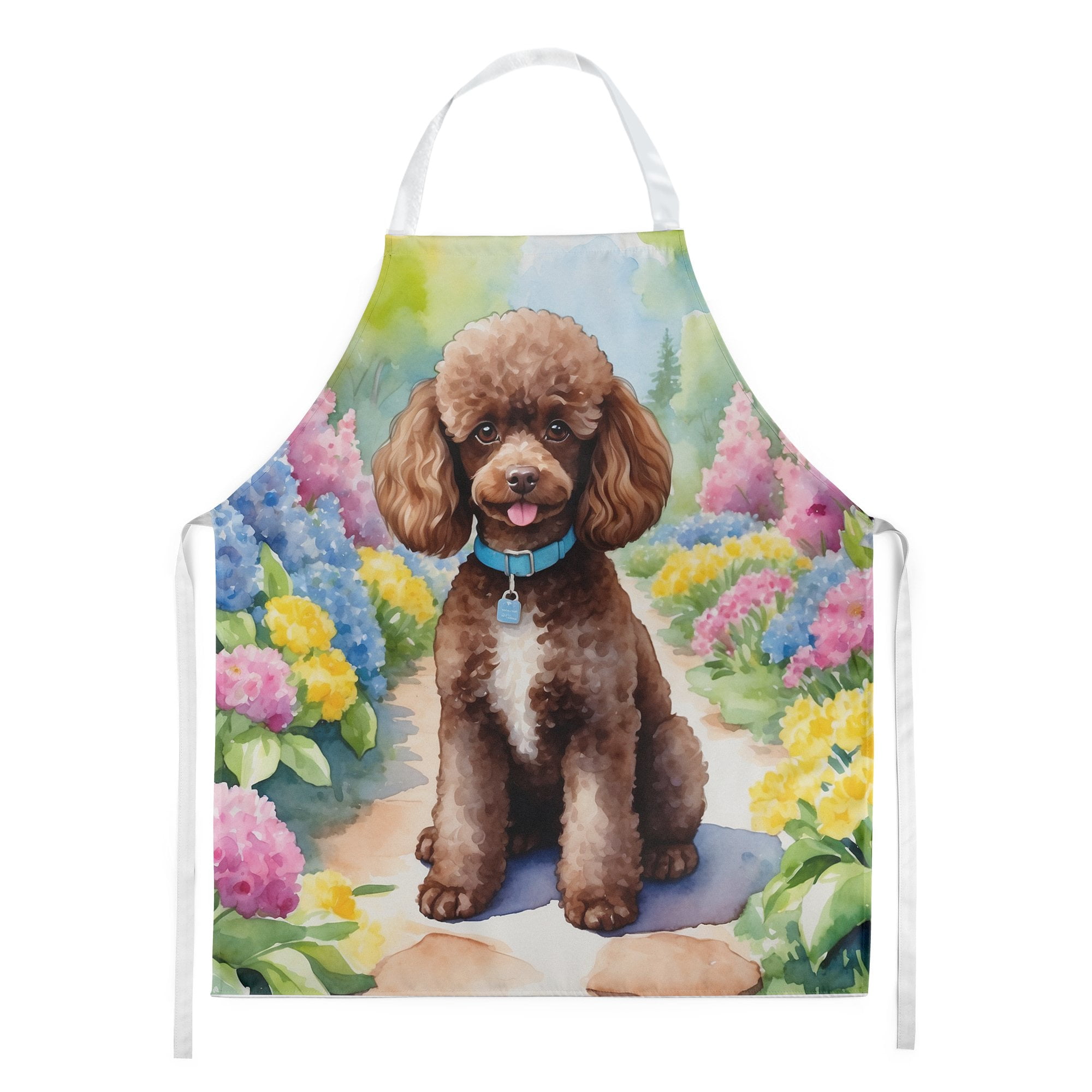 Chocolate Poodle Spring Path Apron 27 in x 30 in - Walmart.com