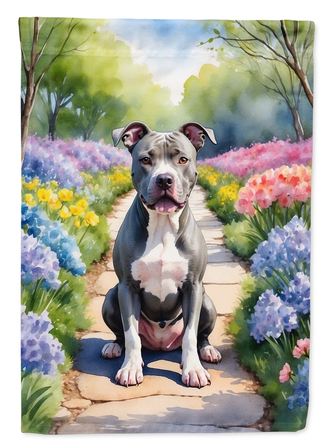 Pit Bull Terrier Spring Path House Flag - Walmart.com