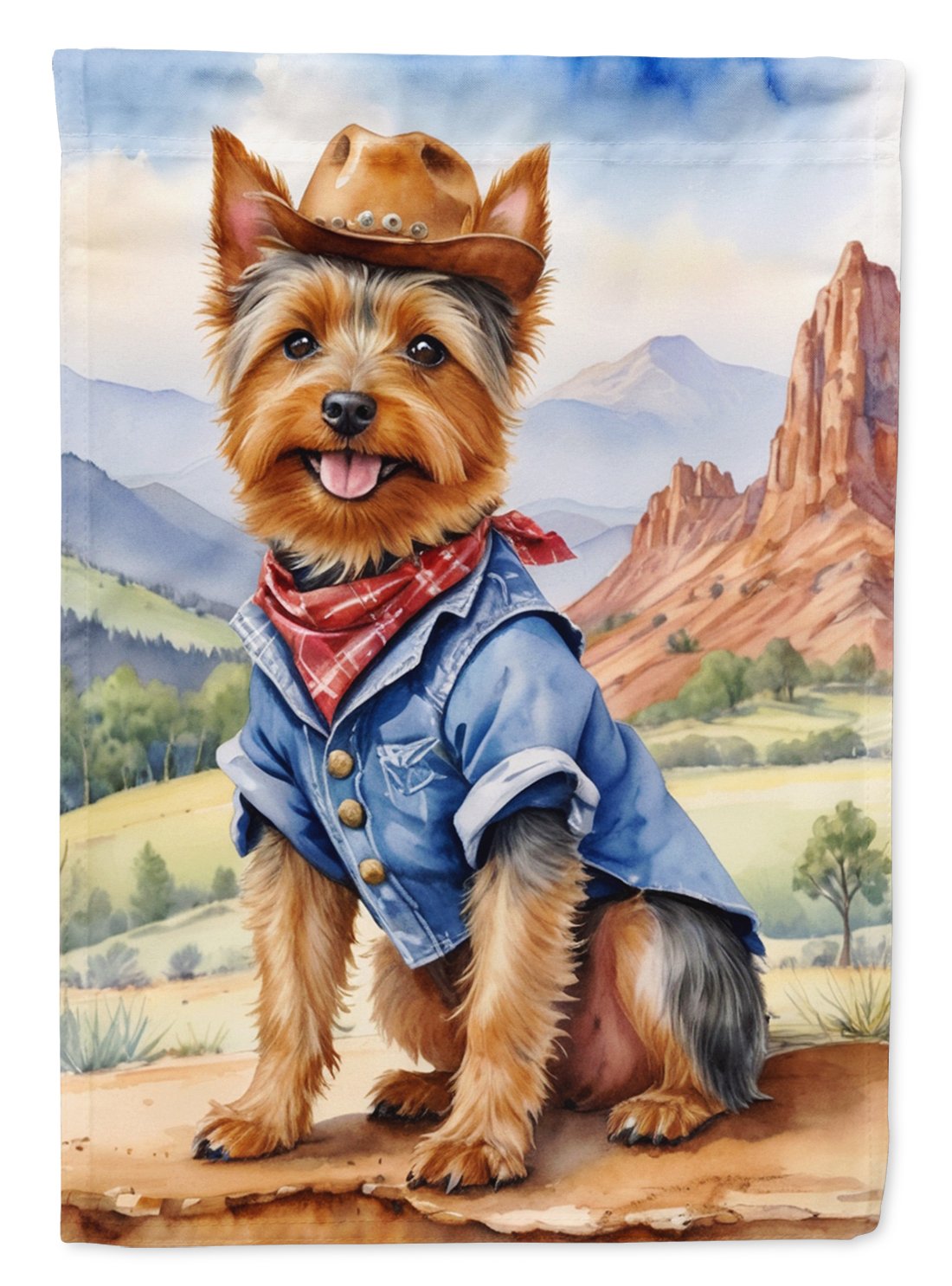 Australian Terrier Cowboy Welcome House Flag - Walmart.com