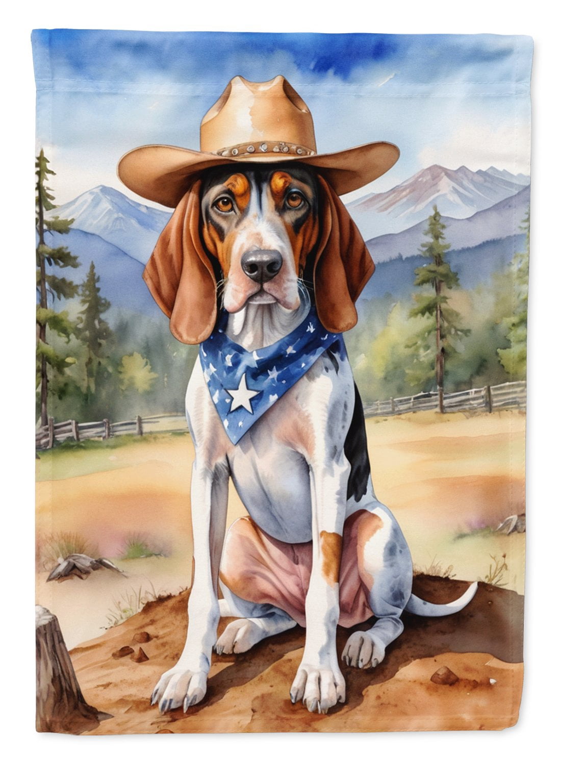 American English Coonhound Cowboy Welcome House Flag - Walmart.com