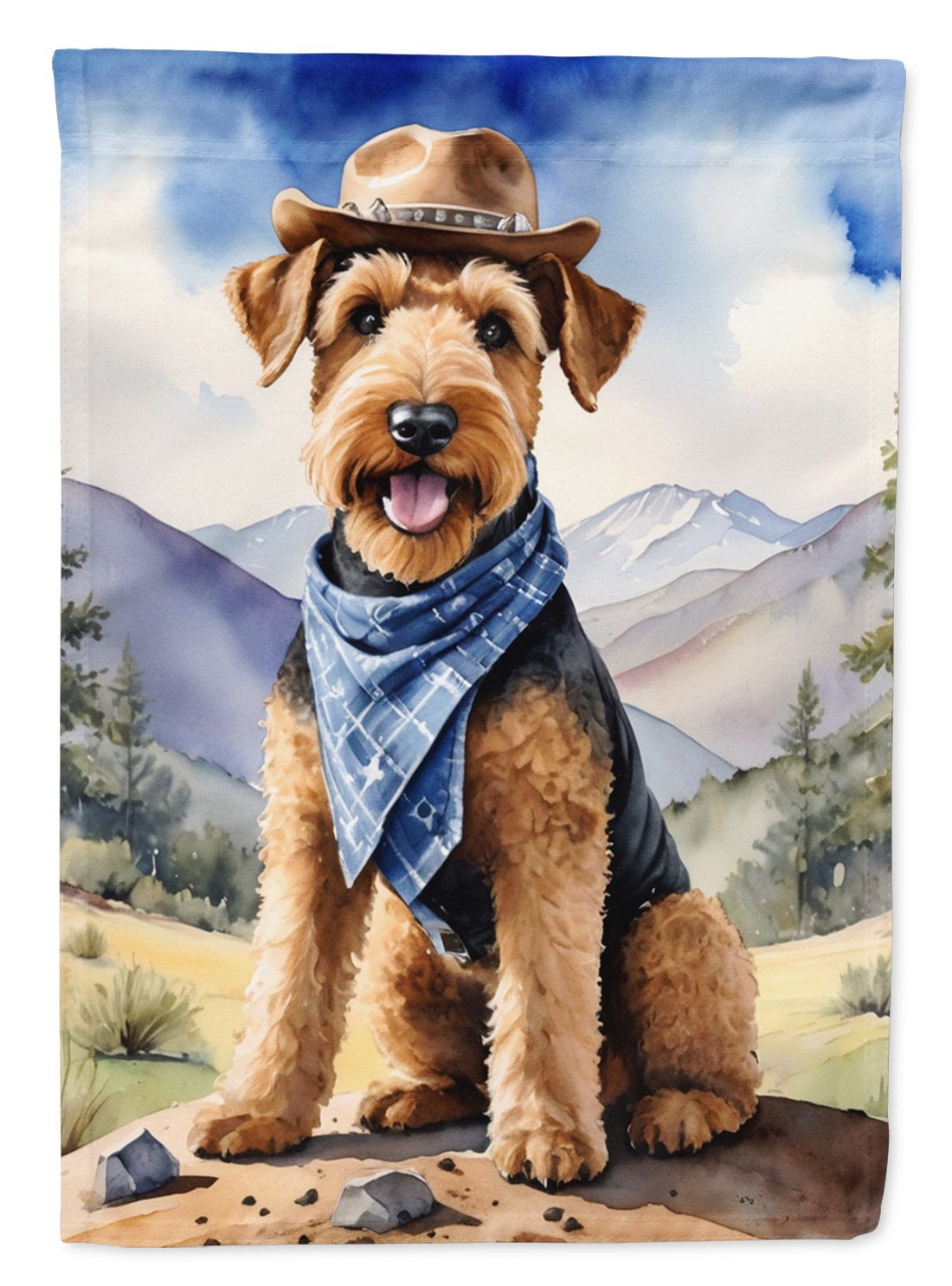 Airedale Terrier Cowboy Welcome House Flag - Walmart.com