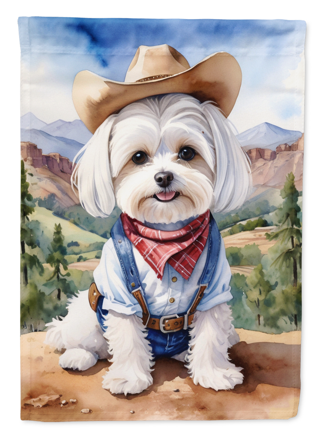 Yorkshire Terrier Yorkie Cowboy Welcome House Flag - Walmart.com