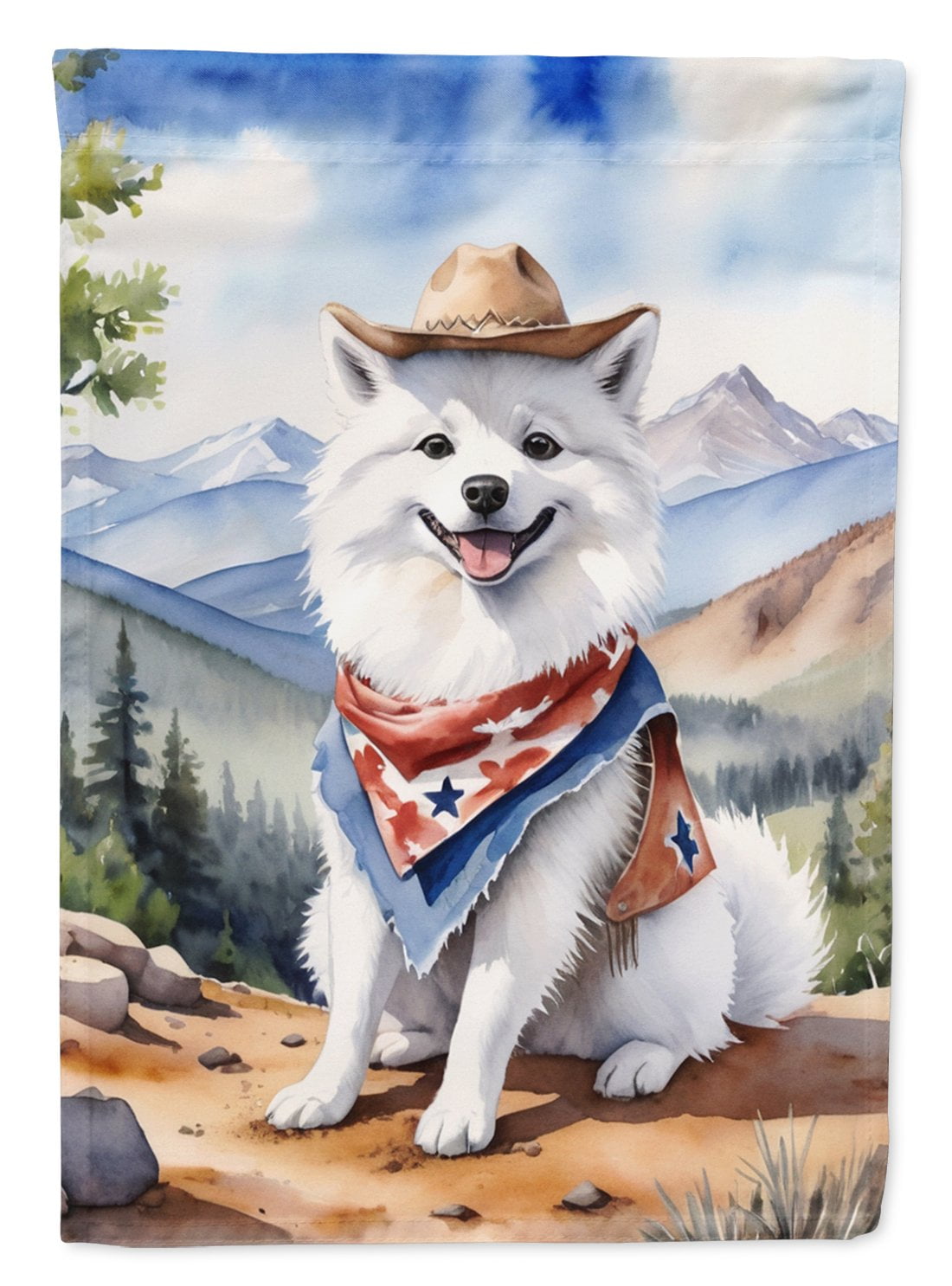 American Eskimo Cowboy Welcome House Flag - Walmart.com