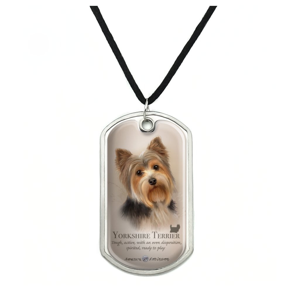 Yorkshire Terrier Yorkie Dog Breed Military Dog Tag Pendant Necklace ...