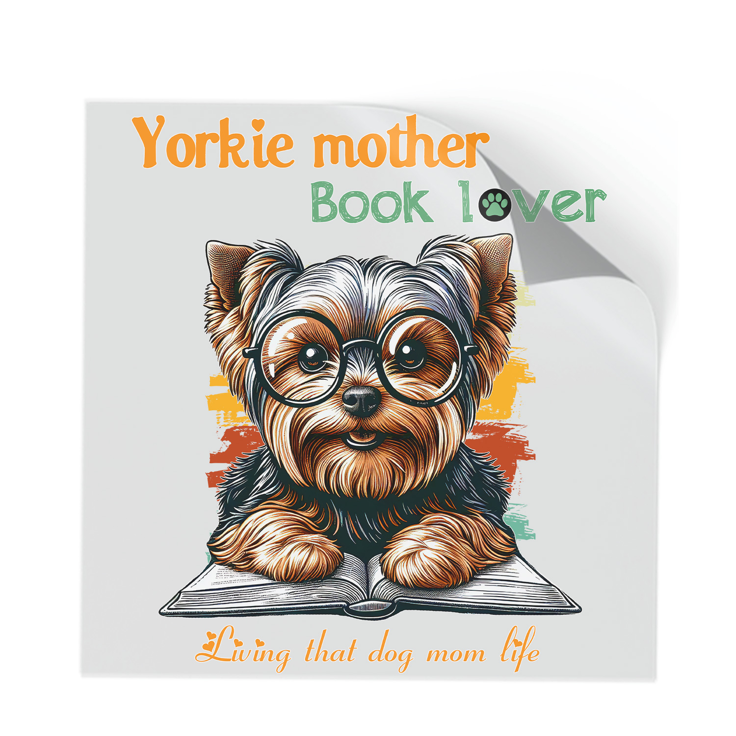 Yorkshire Terrier Yorkie Mother Book Lover Happy Mother's Day Cutout ...