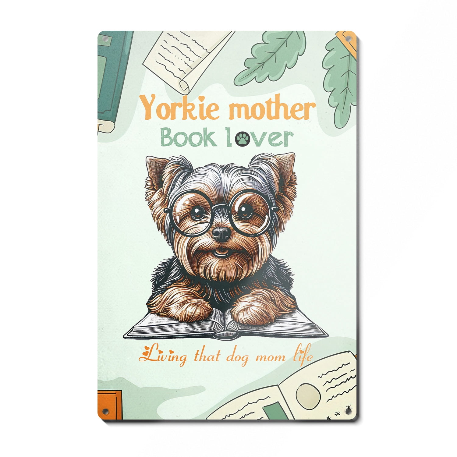 Yorkshire Terrier Yorkie Mother Book Lover Happy Mother's Day Vertical ...