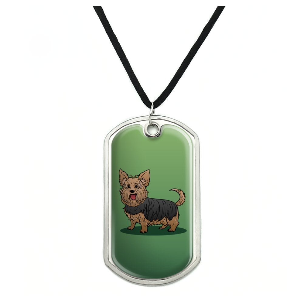 Yorkshire Terrier Yorkie with Tongue Out Military Dog Tag Pendant ...