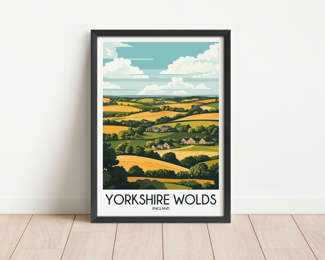 Yorkshire Wolds Poster England Scenic Countryside Wall Art, Unframed ...