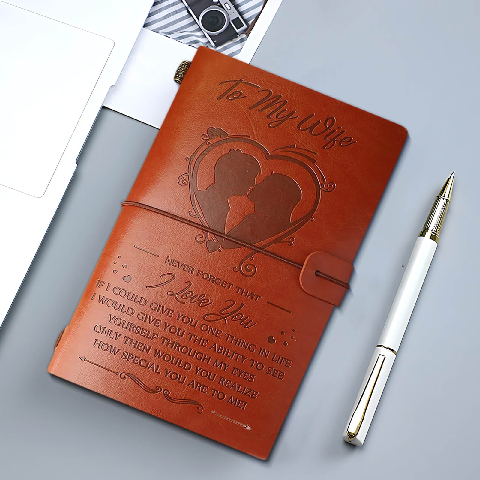 Yorkspred Personalized Leather Diary Notebook, “I Will Always Be With ...