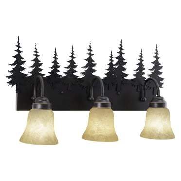 Yellowstone 3 Light Bronze Rustic Moose Bathroom Vanity Fixture ...