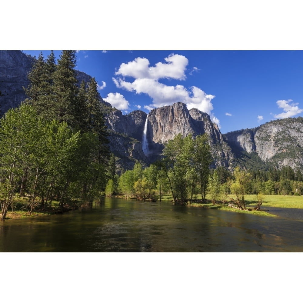 Yosemite Falls above the Merced River Yosemite National Park California ...