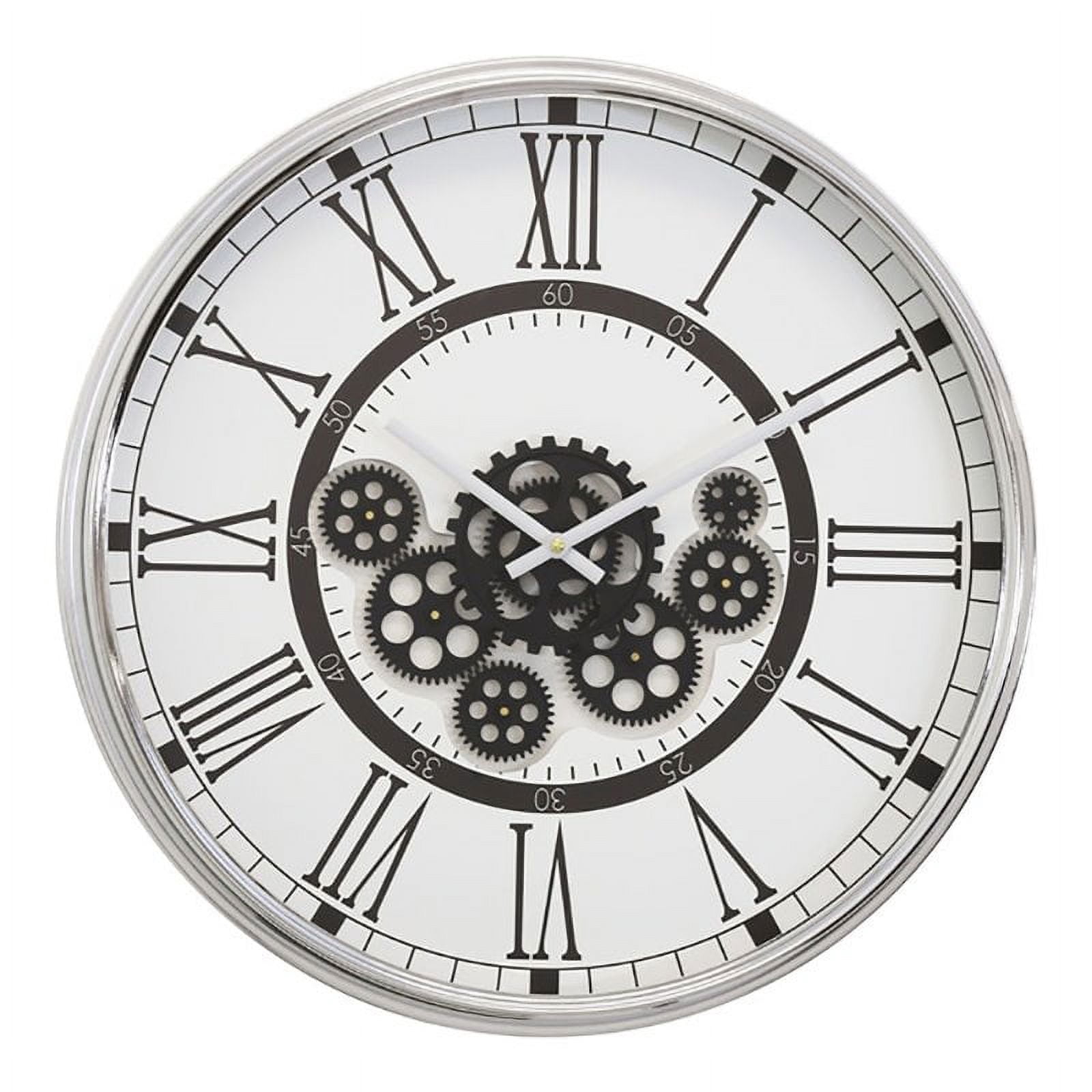 Yosemite Home Decor 22" Metal Clock with Open Moving Gears in Black ...
