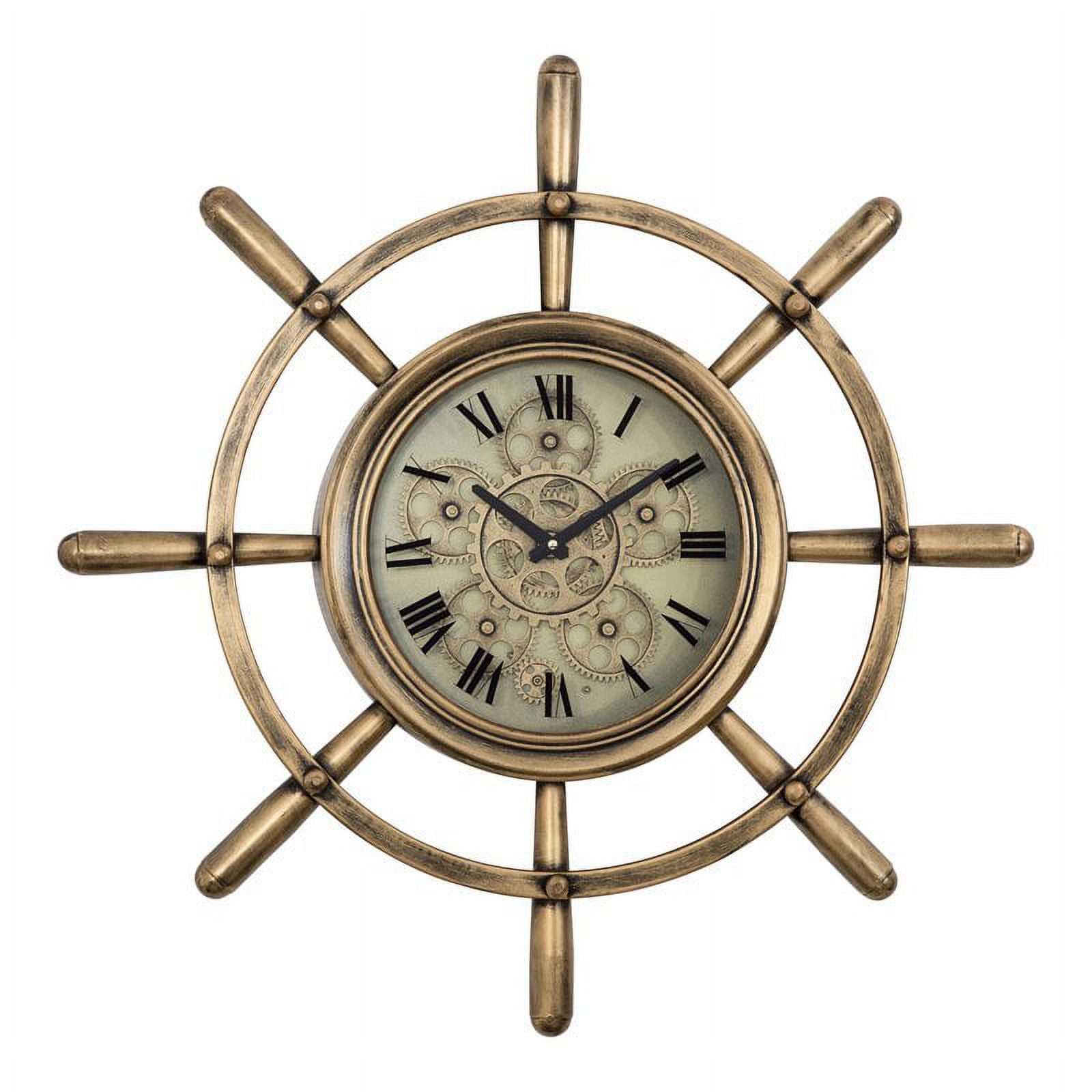 Yosemite Home Decor Ship's Wheel Nautical Themed Wall Clock, Copper ...
