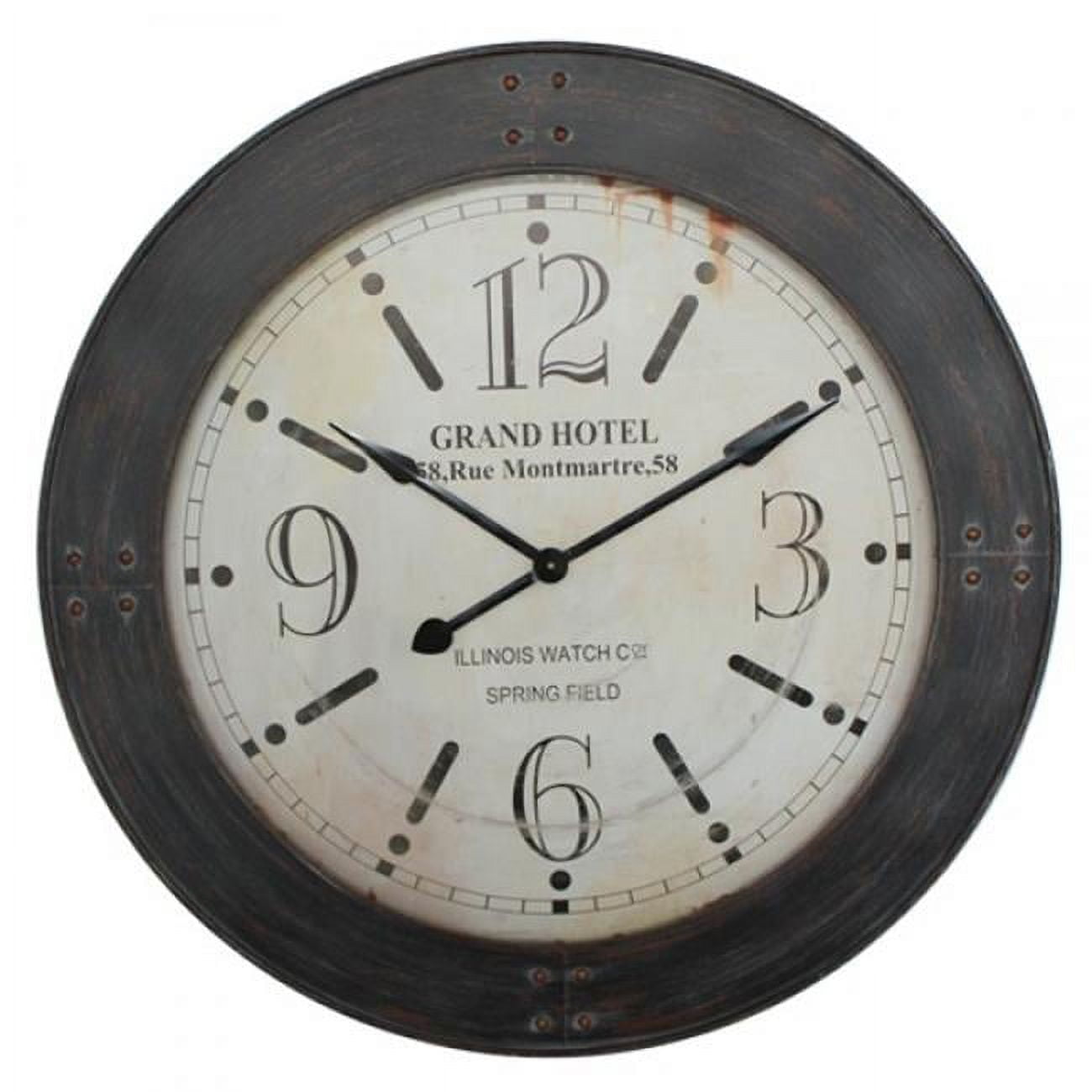 Yosemite Home Decor Circular Iron Wall Clock Distressed Copper Frame ...