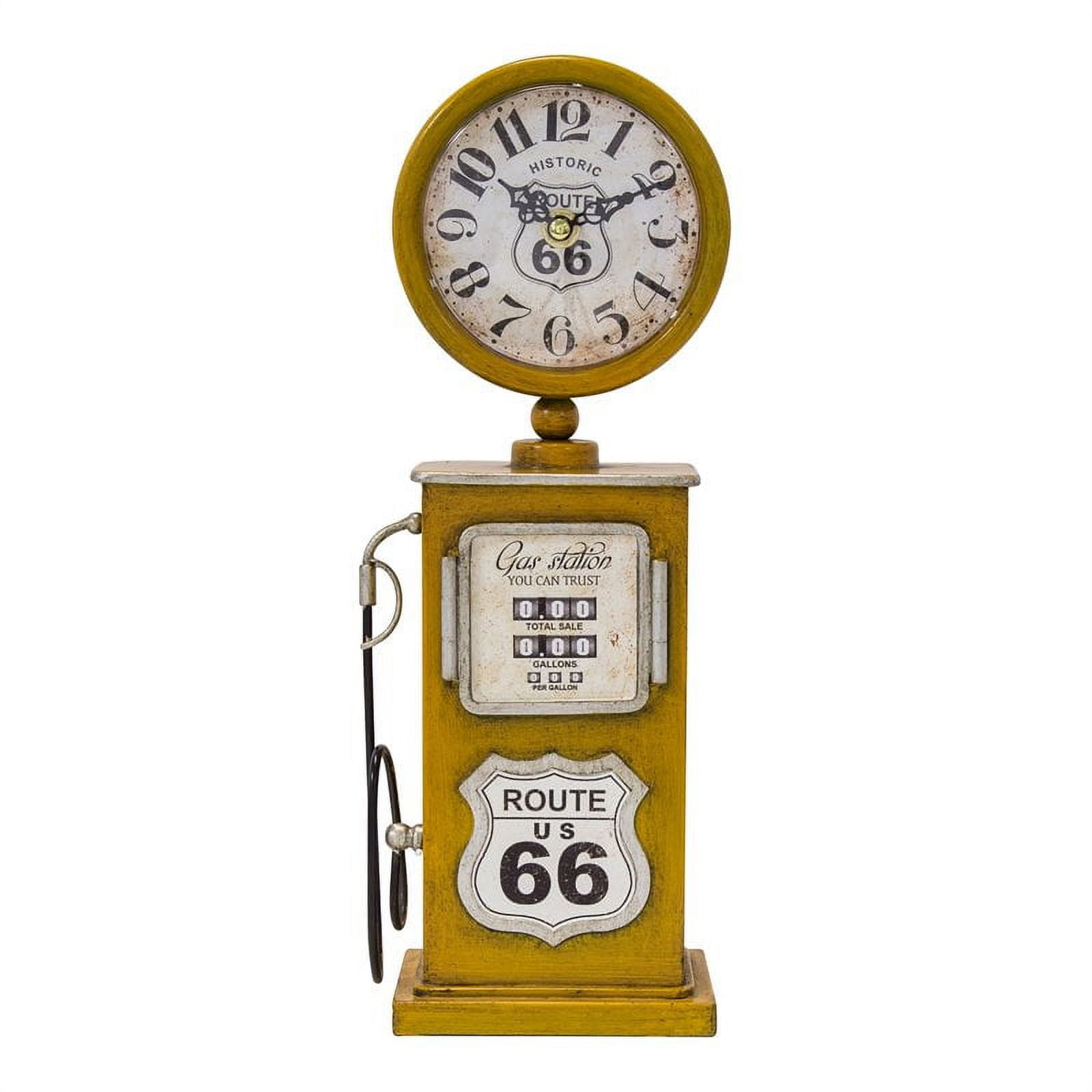 Yosemite Home Decor Route 66 Transitional Metal Table Top Clock in ...