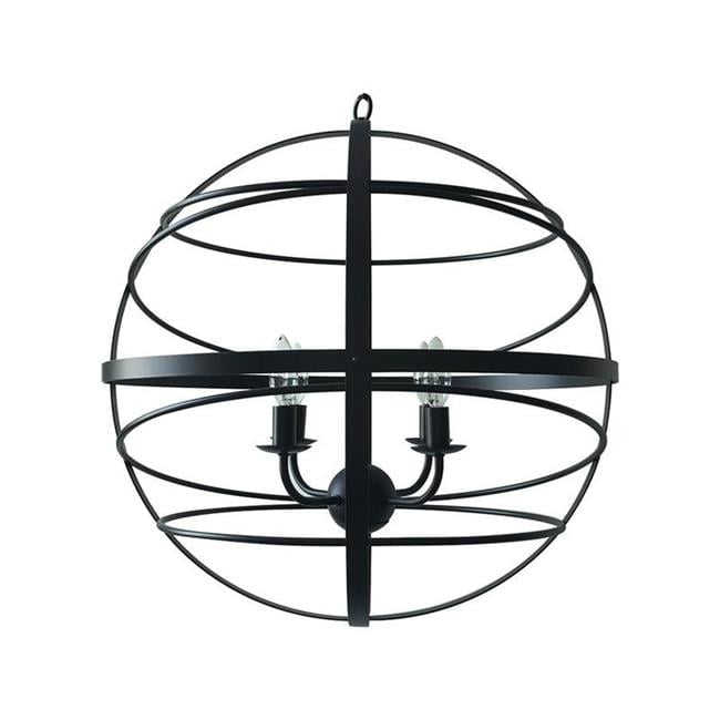 Yosemite Home Decor Vega 4-Light Metal Orb Chandelier in Matte Black ...