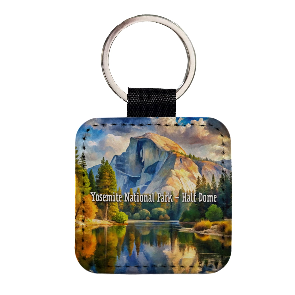 Yosemite National Park Half Dome Faux Leather Square Keychain - Walmart.com