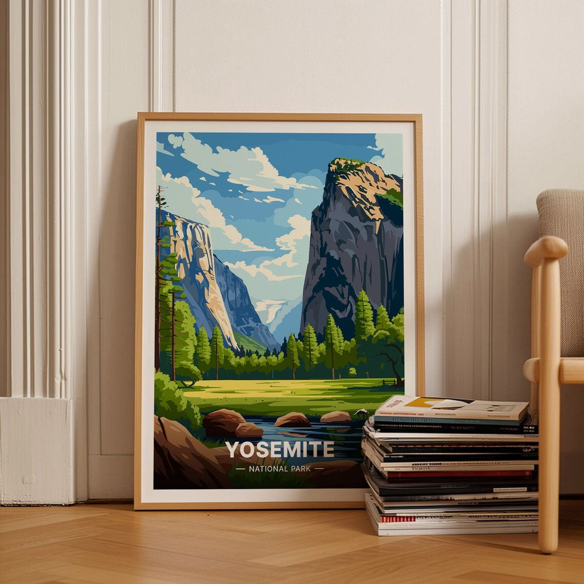Yosemite National Park Poster, Travel Wall Art, Scenic Nature Landscape ...