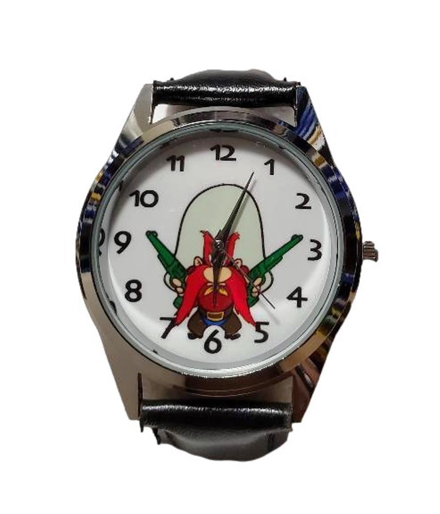 Yosemite Sam Cartoon Character Wrist Watch with Black Leather Band ...