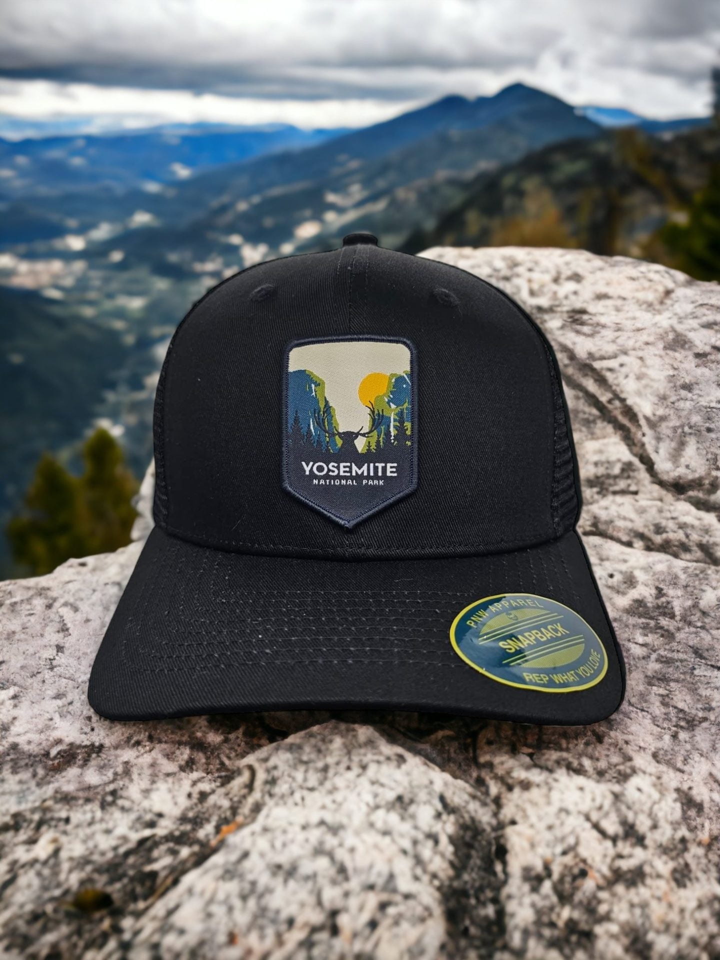 Yosemite Trucker Hat with Patch for National Park Lovers - Black on ...