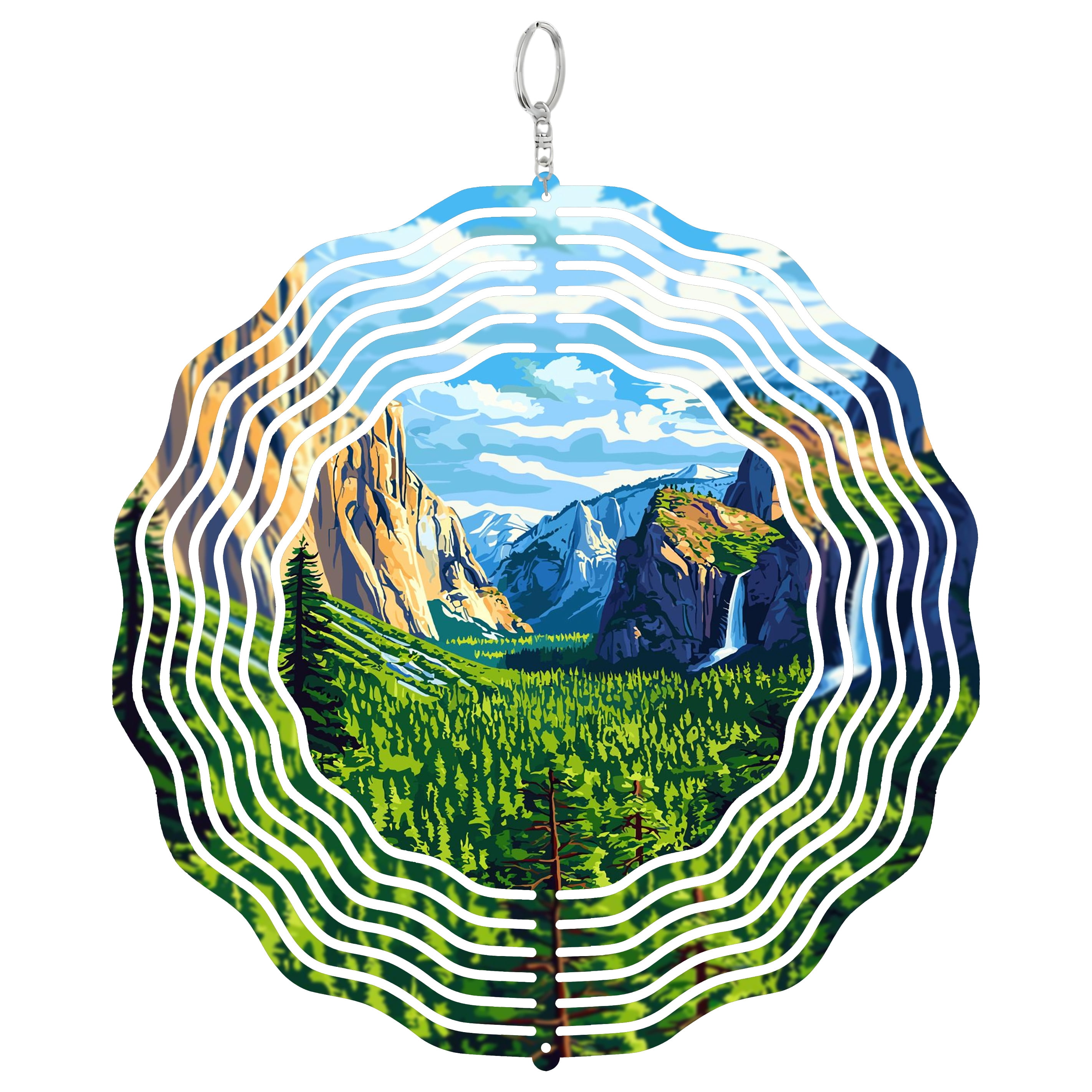 Yosemite Valley Granite Cliffs 3D Wind Spinner Stainless Steel Yard ...